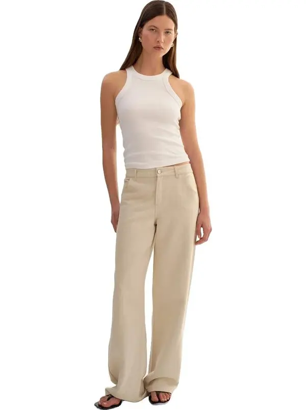 LAMARQUE Taleen Linen Twill Pants - Natural