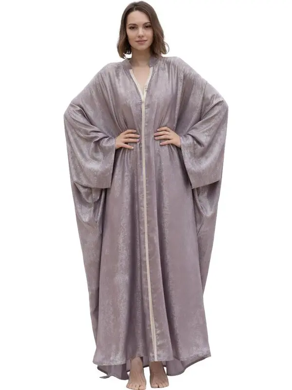 LE FAFO Metallic Silk Kaftan Gown - Pink