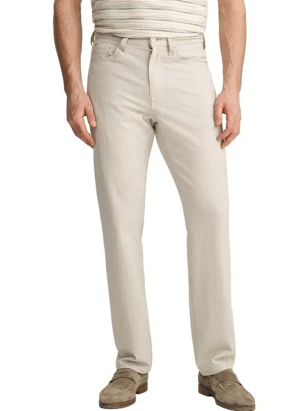 34 Heritage Charisma Relaxed Straight Leg Seersucker Pants - Stone Seersucker