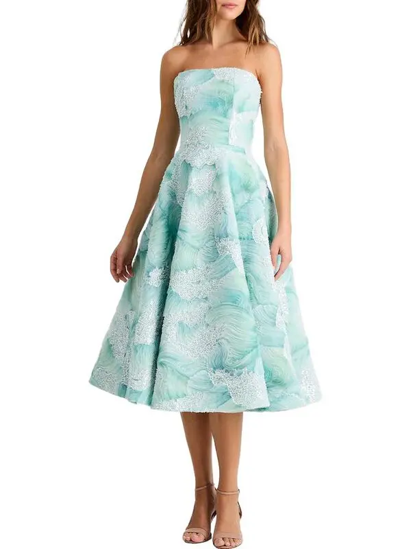 HELSI Vivi Strapless Midi Dress With Bead Detail - Seafoam