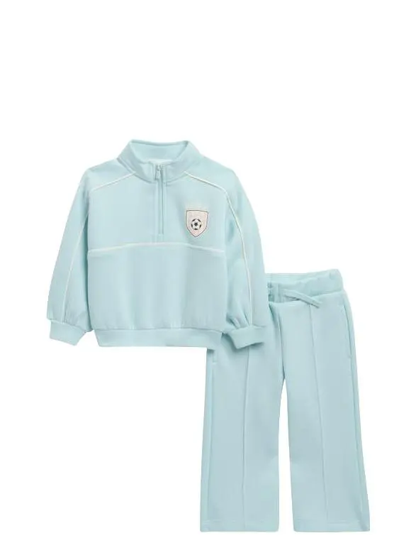 MILES Aqua Track Half Zip Pullover & Sweatpants - Light Turquoise
