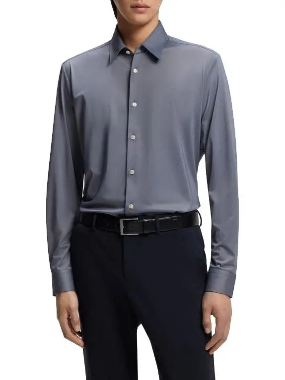 BOSS P-liam Button-up Shirt - Open Blue
