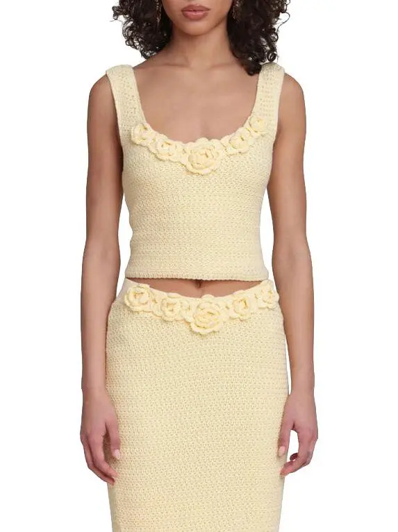 Avec Les Filles Knit Crop Tank - Butter