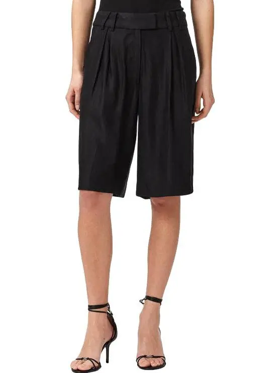 ALLSAINTS Charley Pleated High-waisted Shorts - Black