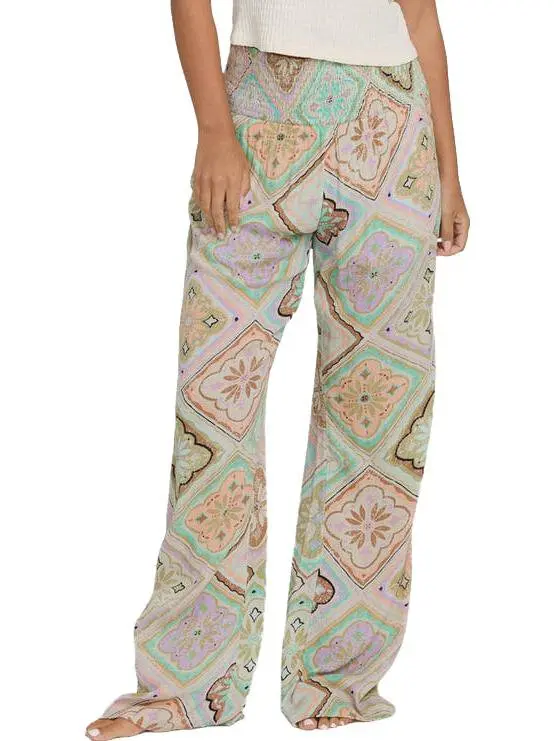BILLABONG Smock Waist Cotton Gauze Pants - Cactus