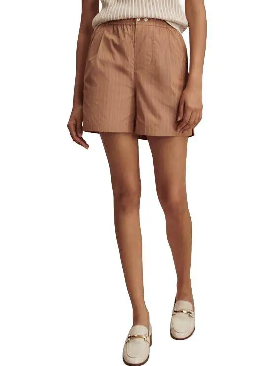 Varley Marius Stripe Shorts - Camel Stripe