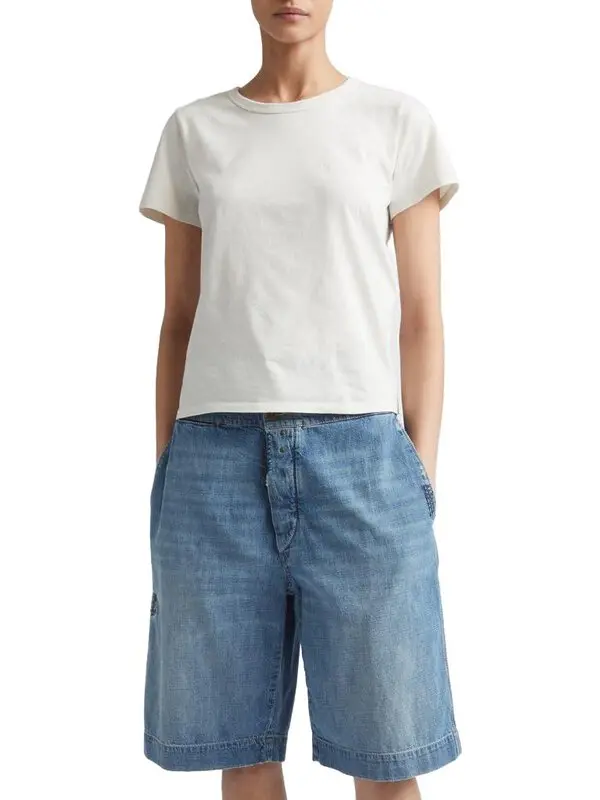 MAISON MARGIELA Embroidered Logo Cotton T-shirt - Vintage White