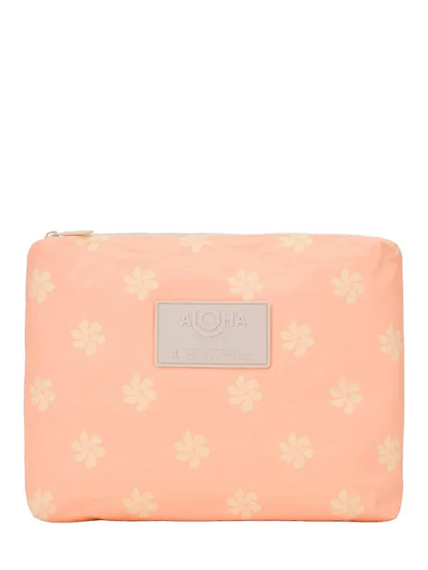 ALOHA COLLECTION Mid Casa Gardenia Zip Pouch - Peachy