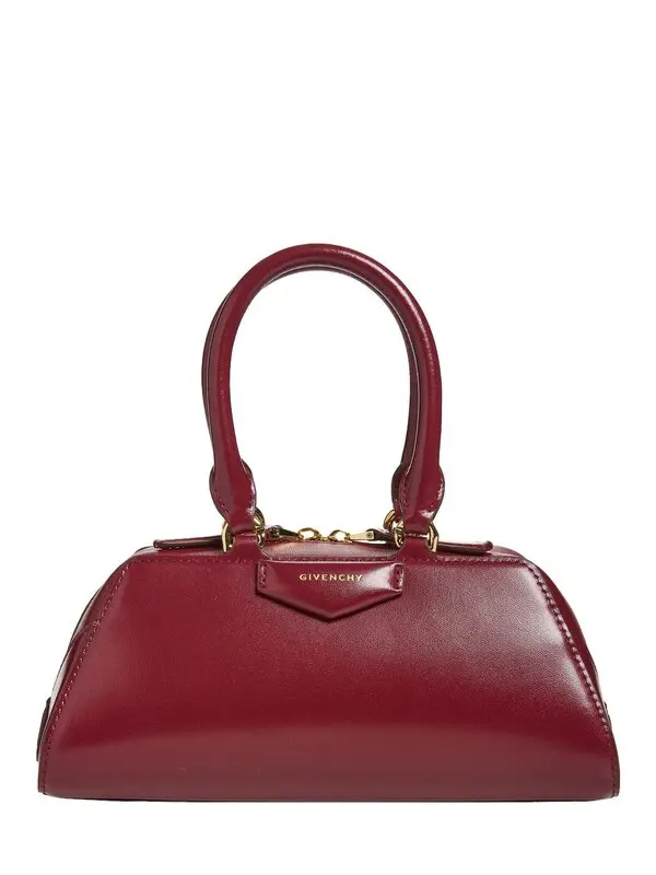 Givenchy Mini Antigona Leather East/west Satchel - Burgundy