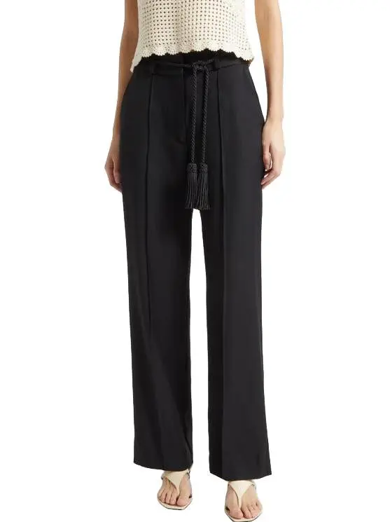 Posse Elspeth Pleat Front Wool Pants - Black
