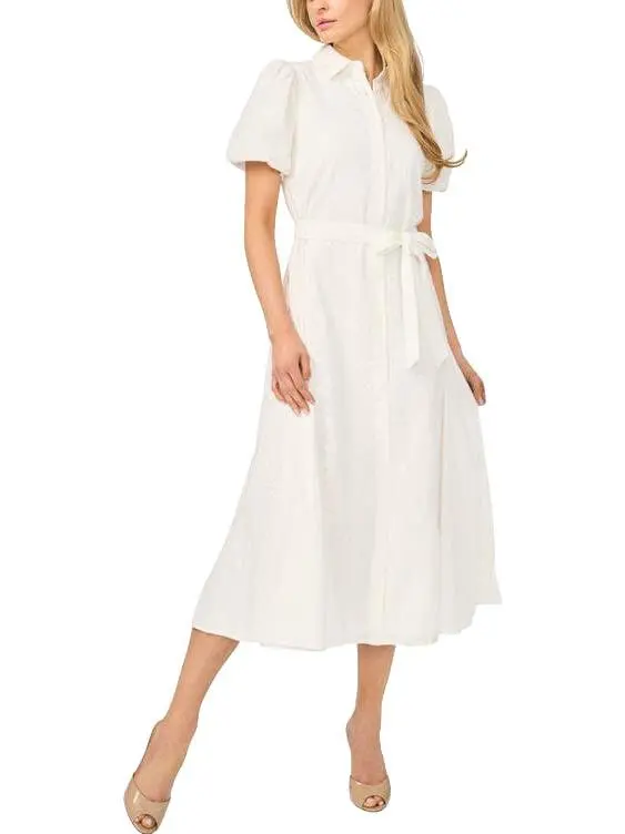CECE DUPRAZ Embroidered Cotton Shirtdress - New Ivory