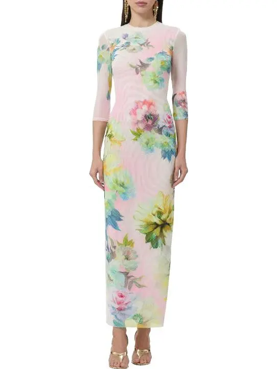 AFRM Kira Floral Print Body-con Dress - Growing Roses