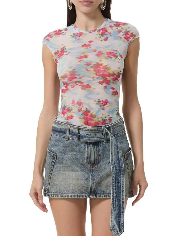 AFRM Nina Print Cap Sleeve Top - Digital Floral
