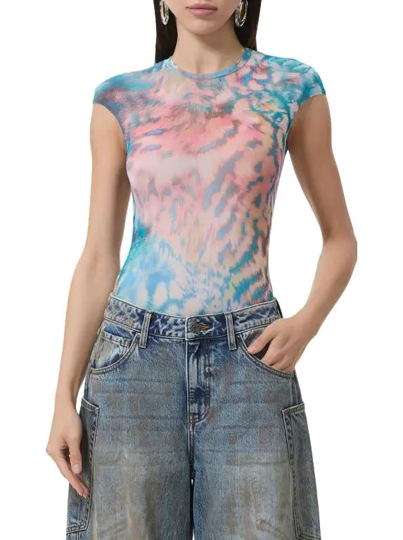 AFRM Nina Print Cap Sleeve Top - Pastel Animal