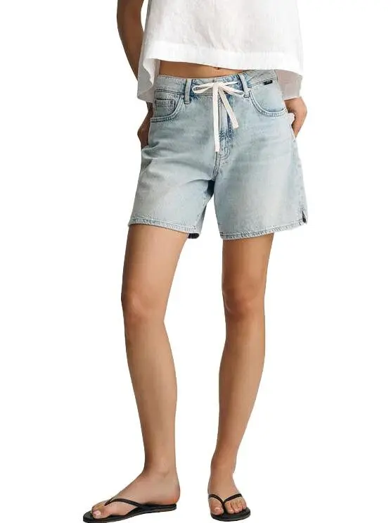 MAVI Nella Mid Thigh Denim Shorts - Denim Light Blue