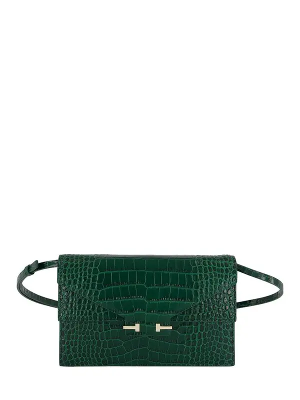 TOM FORD Croc-effect Leather Shoulder Bag - Green