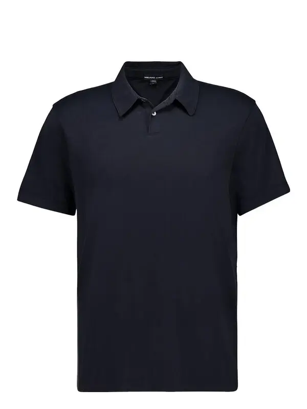 JAMES PERSE Brushed Lotus Cotton Polo - Black