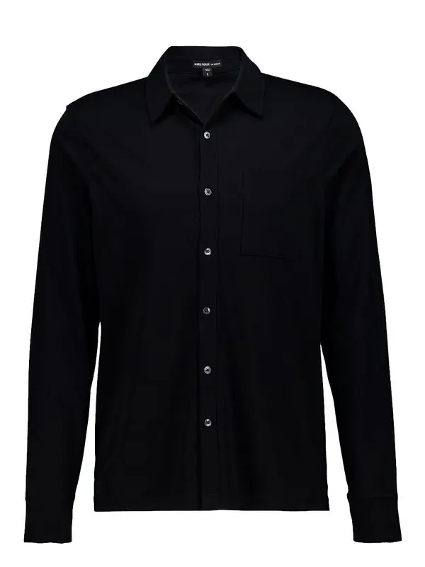 JAMES PERSE Clean Finish Cotton Jersey Shirt - Black
