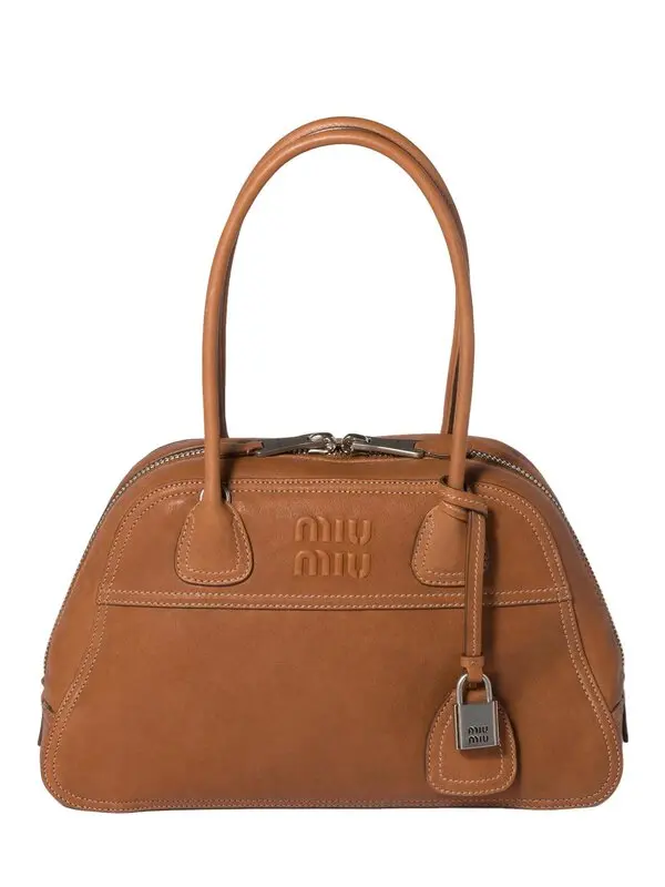 Miu Miu Vivant Nappa Leather Bag - Caramel