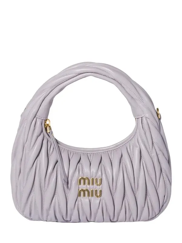 Miu Miu Wander Matelassé Nappa Leather Hobo Bag - Wisteria