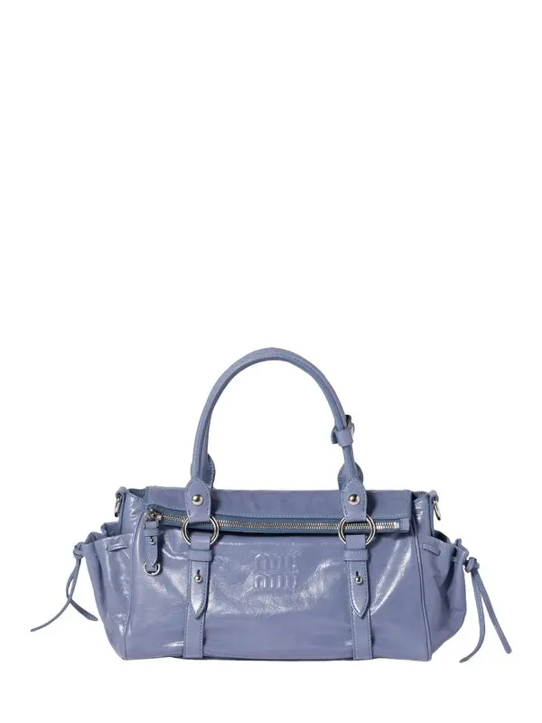 Miu Miu Glossy Leather Handbag - Aviation Blue