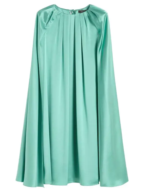 Max Mara Heavy Silk Satin A-line Dress - Water
