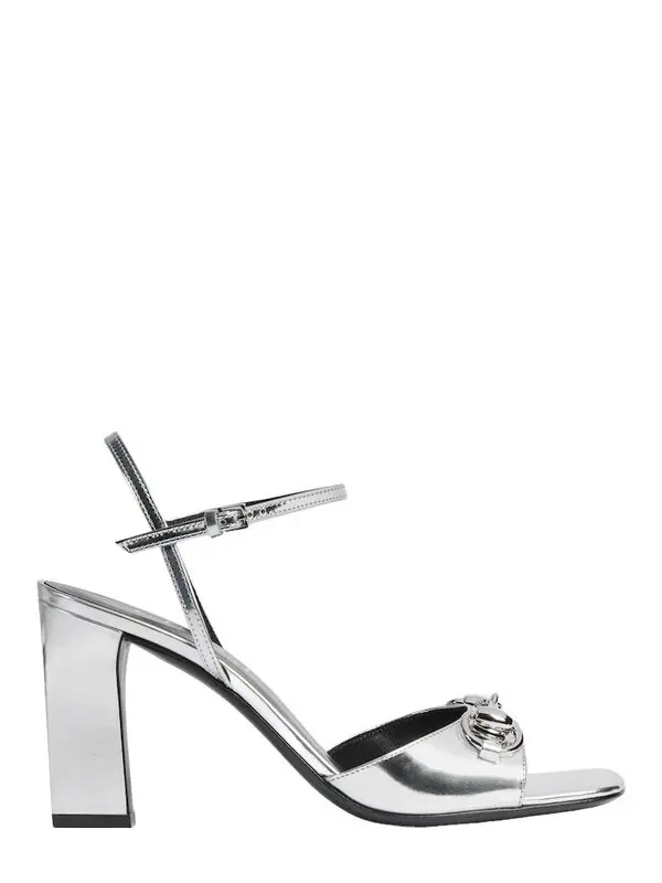 Gucci Signora Leather Sandals - Silver