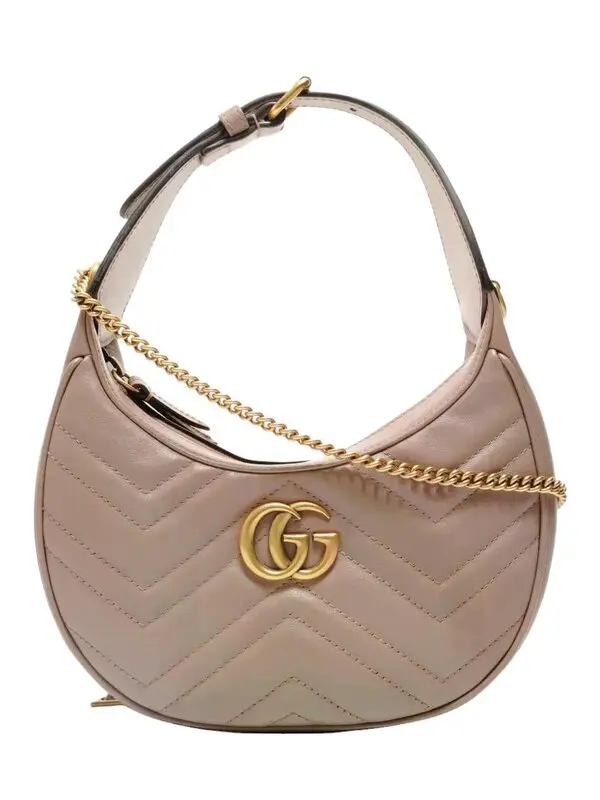 Gucci Mini Gg Marmont Half-moon Shoulder Bag - Neutrals