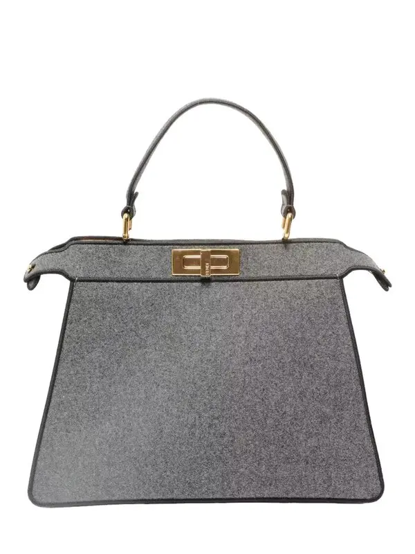 Fendi 2010-2020s Peekaboo Twist-lock Tote Bag - Grey