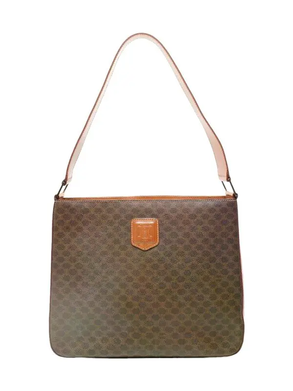 Celine 1990-2000s Macadam Shoulder Bag - Brown