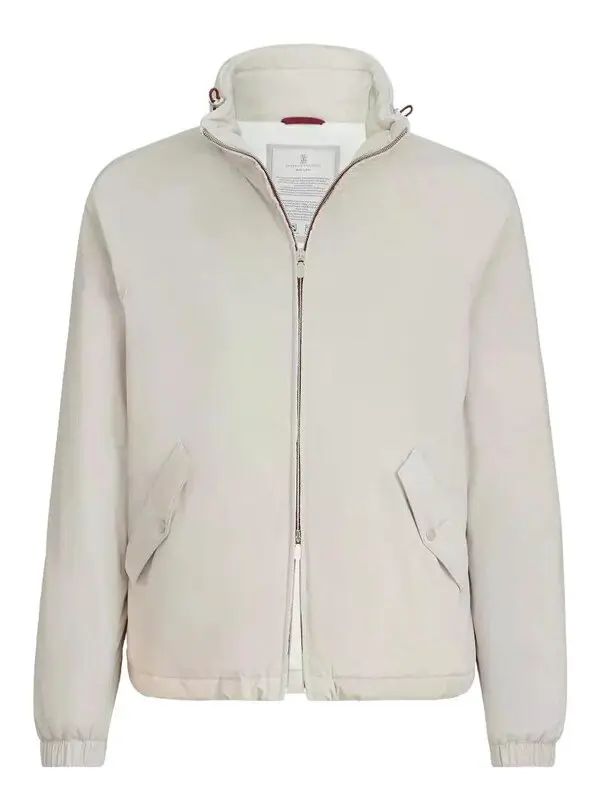 Brunello Cucinelli Lightweight Nylon Outerwear Jacket With Packable Hood - Neutrals