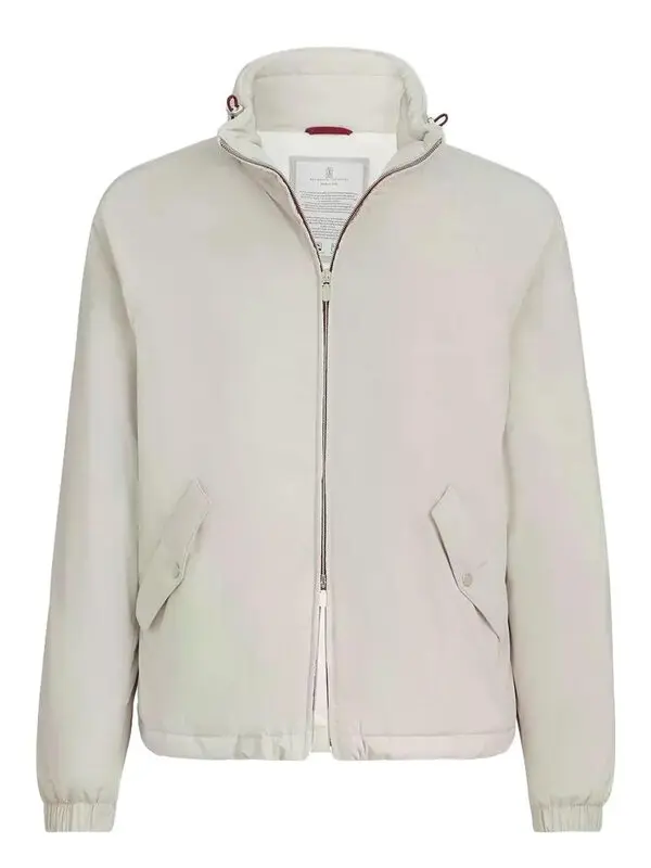 Brunello Cucinelli Lightweight Nylon Outerwear Jacket With Packable Hood - Neutrals