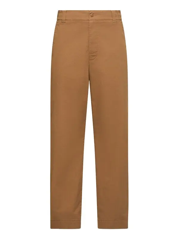 Moncler Cotton Blend Gabardine Pants - Brown