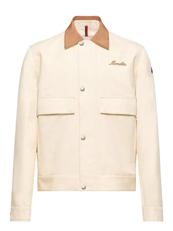Moncler Kilke Linen & Cotton Blend Shirt Jacket - White