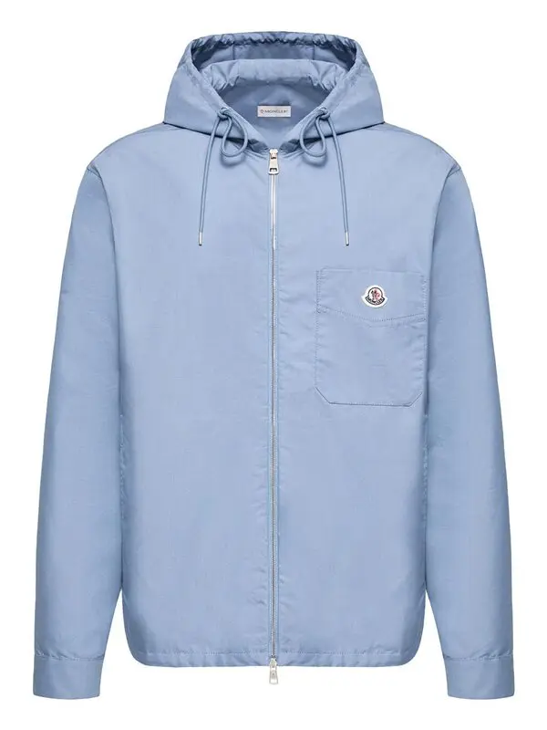 Moncler Cotton-blend Poplin Shirt Jacket - Blue