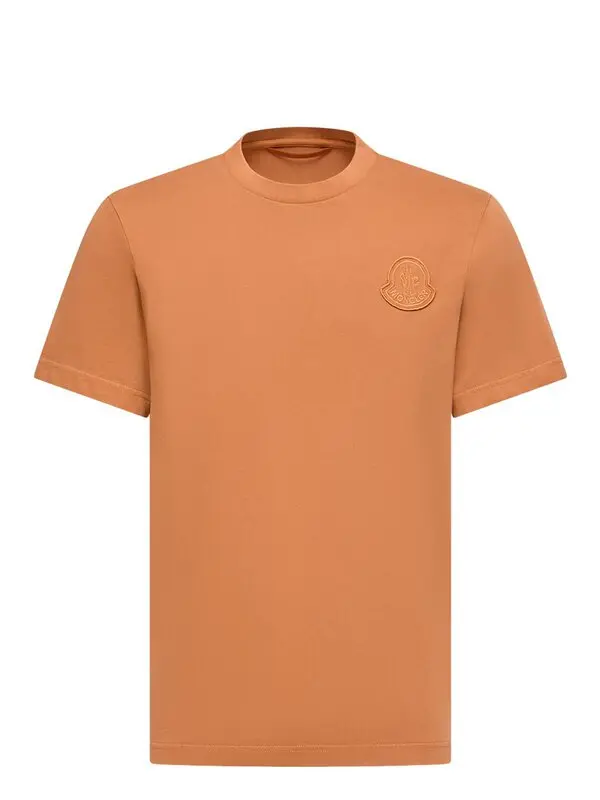 Moncler Logo Cotton T-shirt - Orange