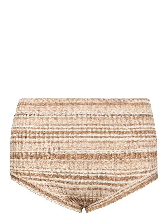 Moncler Striped Mini Shorts - Beige
