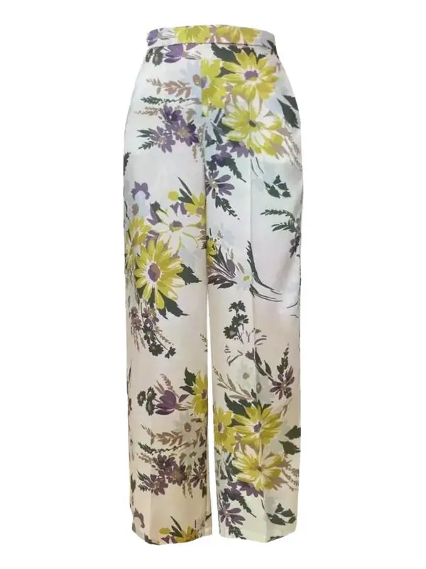 Marella Floral Print Trousers - Neutrals