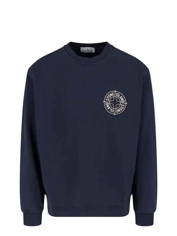 Stone Island Outline Compass Sweatshirt - Blue