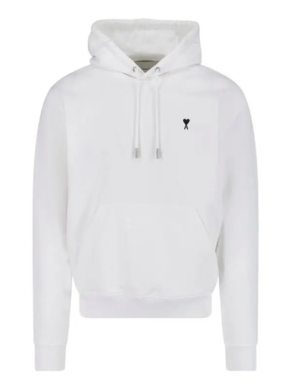 Ami De Cœur Cotton Hoodie - White