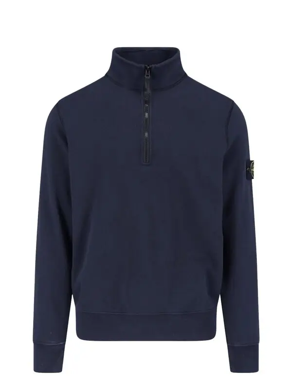 Stone Island Organic Cotton Zip Hoodie - Blue