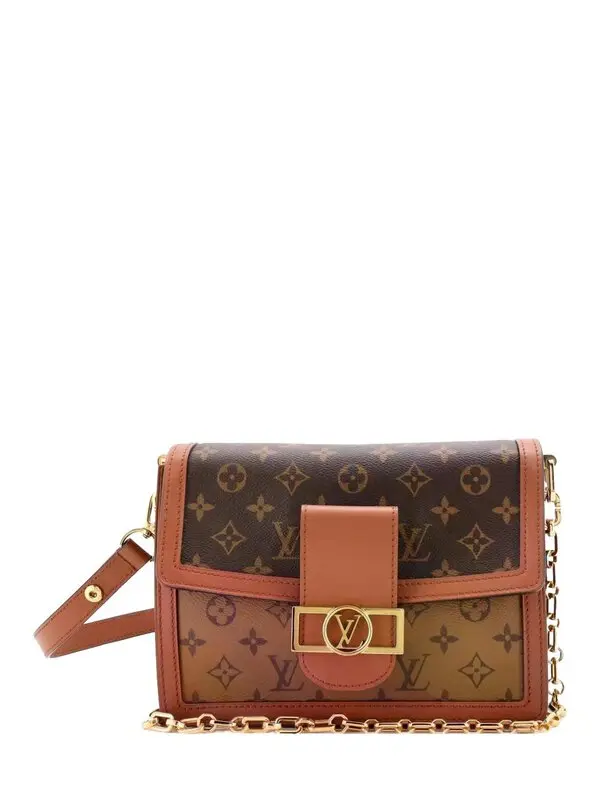 LOUIS VUITTON Dauphine Reverse Monogram Canvas Mm Shoulder Bag - Brown
