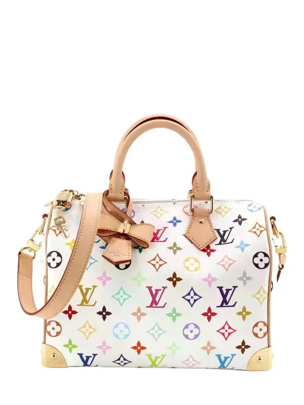 LOUIS VUITTON X Takashi Murakami Speedy Soft Bandouliere 25 Satchel - White