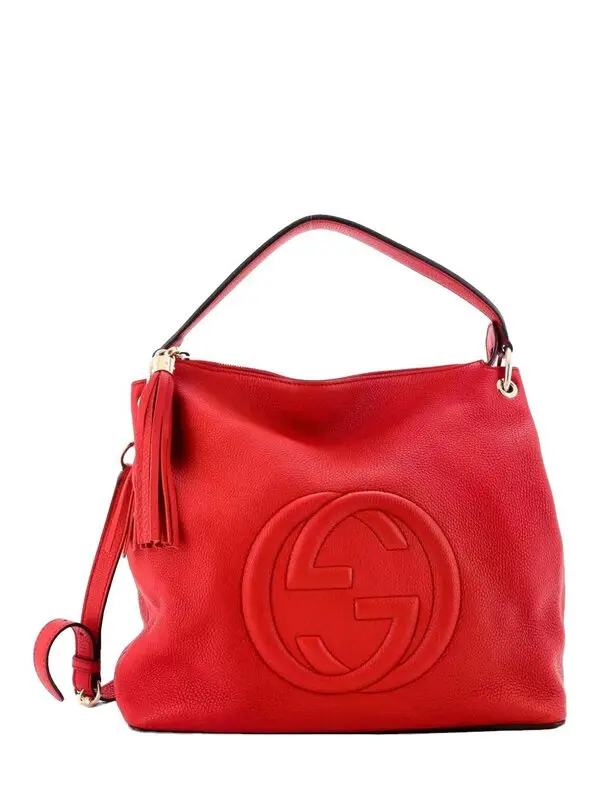 Gucci Soho Convertible Leather Large Hobo Bag - Red