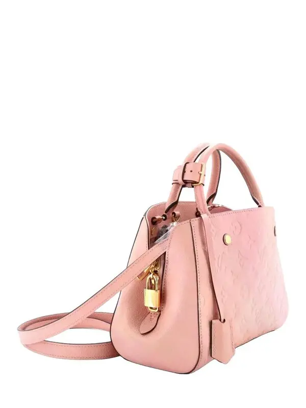 LOUIS VUITTON Montaigne Bb Monogram Empreinte Leather Satchel - Pink