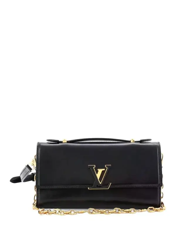 LOUIS VUITTON Wallet On Chain Capucines Leather Clutch Bag - Black