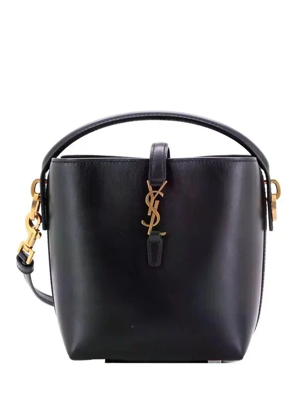 Saint Laurent Le 37 Leather Mini Bucket Bag - Black