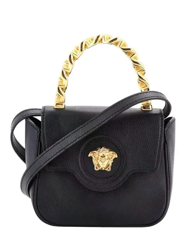 Versace La Medusa Chain Top Handle Small Satchel - Black