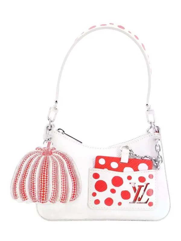 LOUIS VUITTON Marellini Handbag Epi Leather With Yayoi Kusama Infinity Dots Detail - White
