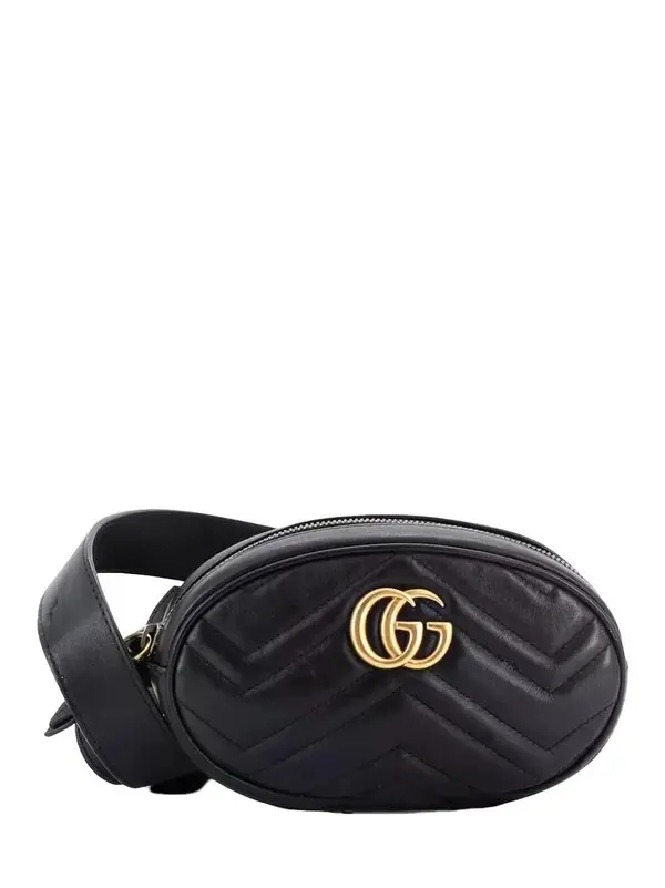 Gucci Gg Marmont Matelasse Leather Belt Bag - Black